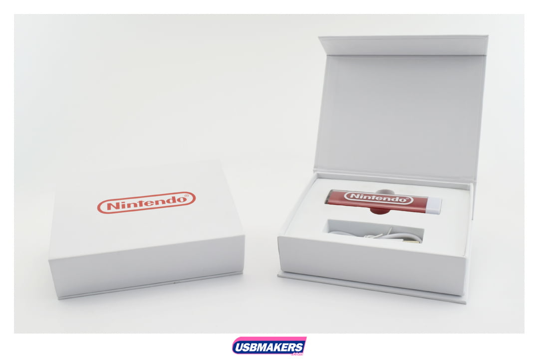 Logo Branded White Power Bank Magnetic Gift Box | USB Makers
